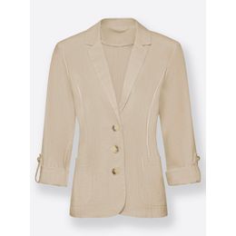 WITT Damen Blazer mit Kn&ouml;pfen in Horn-Optik, sand, Gr&ouml;&szlig;e 38
