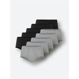 KINGsCLUB Herren Slip, 5x grau-meliert + 5x schwarz, Gr&ouml;&szlig;e 8