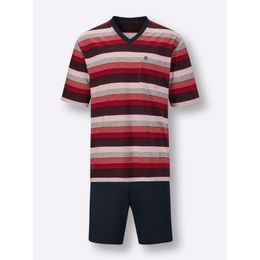 Hajo Herren Shorty, marine-rot-geringelt, Gr&ouml;&szlig;e 56/58