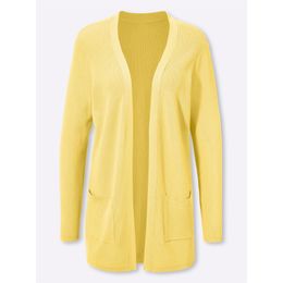 WITT Damen Longstrickjacke in Viskose-Qualit&auml;t, zitrone, Gr&ouml;&szlig;e 44