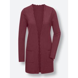 CREATION L PREMIUM Wit Damen Longstrickjacke in Merino-Seiden-Mischung, bordeaux, Gr&ouml;&szlig;e 36
