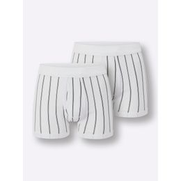 w&auml;schepur men Herren Hose kurz, wei&szlig;-gestreift, Gr&ouml;&szlig;e 8
