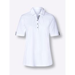 WITT Damen Poloshirt mit Kontrasten, ecru, Gr&ouml;&szlig;e 46