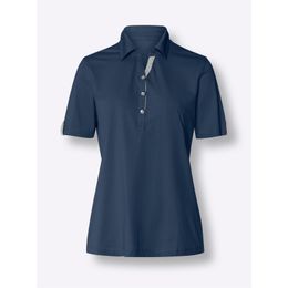 WITT Damen Poloshirt mit Kontrasten, dunkelblau, Gr&ouml;&szlig;e 40