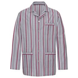 KINGsCLUB Herren Pyjama, grau-rot-gestreift, Gr&ouml;&szlig;e 60/62