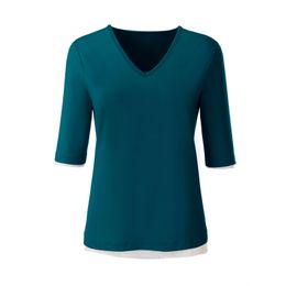 WITT Damen V-Shirt mit V-Ausschnitt, pflegeleicht, petrol, Gr&ouml;&szlig;e 40
