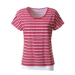 WITT Damen T-Shirt im Streifen-Dessin, rot-gestreift, Gr&ouml;&szlig;e 36