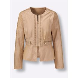 CREATION L PREMIUM Witt Damen Lederblazer mit Sch&ouml;&szlig;chen, camel, Gr&ouml;&szlig;e 44