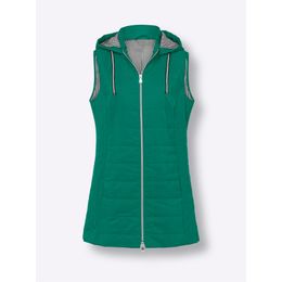 WITT Damen Steppweste mit Innenfutter, gestreift, gr&uuml;n, Gr&ouml;&szlig;e 50