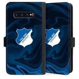 DeinDesign Galaxy S10 Plus Handy Klapph&uuml;lle Handyh&uuml;lle aus Kunst Leder schwarz Flip Case Official Licensed Product Jersey Tsg 1899 Hoffenheim Sideflip mit Lasche