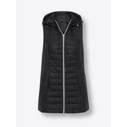 WITT Damen Longweste mit Kapuze, schwarz, Gr&ouml;&szlig;e 44