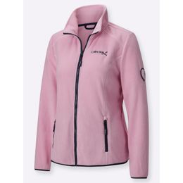 WITT Damen Fleecejacke mit Stickerei, ros&eacute;, Gr&ouml;&szlig;e 54