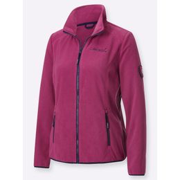 WITT Damen Fleecejacke mit Stickerei, erika, Gr&ouml;&szlig;e 44