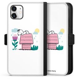 DeinDesign iPhone 11 Handy Klapph&uuml;lle Handyh&uuml;lle aus Kunst Leder schwarz Flip Case Snoopy Dog Official Licensed Product Sideflip mit Lasche