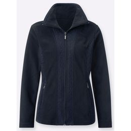 WITT Damen Fleecejacke mit gesteppten Web-Eins&auml;tzen, marine, Gr&ouml;&szlig;e 52