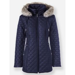 WITT Damen Kapuzenjacke mit Rautensteppung, marine, Gr&ouml;&szlig;e 42