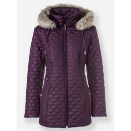 WITT Damen Kapuzenjacke mit Rautensteppung, traube, Gr&ouml;&szlig;e 46