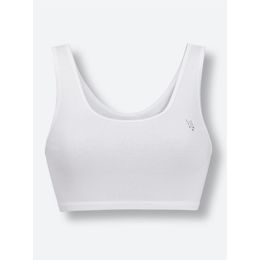 Speidel Damen Bustier ohne Seitenn&auml;hte, 3 St&uuml;ck wei&szlig;, Gr&ouml;&szlig;e 44/46