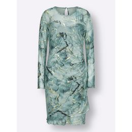 WITT Damen Druckkleid mit Glanz-Details, kalkmint-bedruckt, Gr&ouml;&szlig;e 38