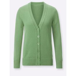 WITT Damen Strickjacke mit farblich abgestimmten Kn&ouml;pfen, apfel, Gr&ouml;&szlig;e 50