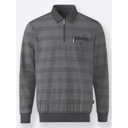 Hajo Herren Langarm-Poloshirt, anthrazit, Gr&ouml;&szlig;e 44/46