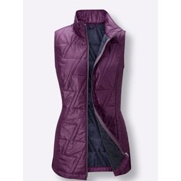 WITT Damen Steppweste mit kontrastfarbigem Futter, violett, Gr&ouml;&szlig;e 54