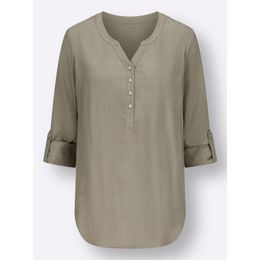 WITT Damen Longbluse mit abgerundetem Saum, schlamm, Gr&ouml;&szlig;e 38