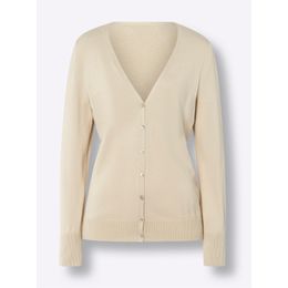 Heine Witt Damen Feinstrickjacke im Cardigan-Style, sand, Gr&ouml;&szlig;e 40