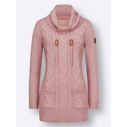 WITT Damen Strickpullover in Long-Form, hortensie, Gr&ouml;&szlig;e 52