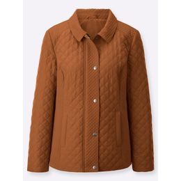 WITT Damen Steppjacke im Rauten-Dessin, cognac, Gr&ouml;&szlig;e 36