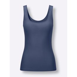 Nina von C. Damen Achselhemd im Doppelpack, mittelblau, Gr&ouml;&szlig;e 44