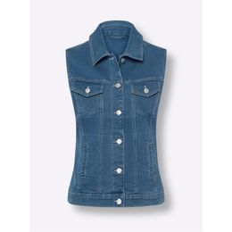 WITT Damen Jeansweste mit aufgesetzten Pattentaschen, salbei, Gr&ouml;&szlig;e 48