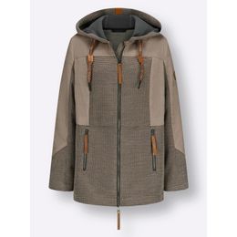 WITT Damen &Uuml;bergangsjacke im Mix aus Fleece und Stepp, sesam, Gr&ouml;&szlig;e 36