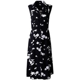 WITT Damen Druckkleid mit durchgehender Knopfleiste, schwarz-wei&szlig;, Gr&ouml;&szlig;e 40