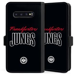 DeinDesign Galaxy S10 Plus Handy Klapph&uuml;lle Handyh&uuml;lle aus Kunst Leder schwarz Flip Case Eintracht Frankfurt Sge Official Licensed Product Sideflip mit Lasche