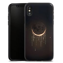 DeinDesign iPhone X Handy Silikon H&uuml;lle Case schwarz Handyh&uuml;lle Full Moon Moon Light