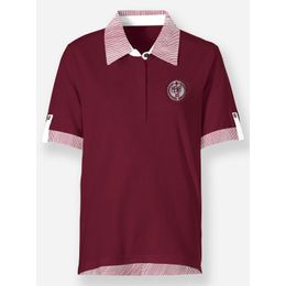 WITT Damen Poloshirt mit Stickerei und Emblem, bordeaux, Gr&ouml;&szlig;e 38