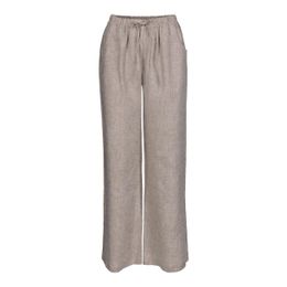 Cornelie Weiss Leinen-Loungewear-Ensemble, Hose - 36 - Hellbeige, aus Leinen