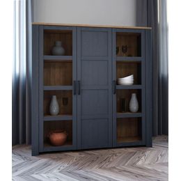 Highboard FORTE "Bohol" Sideboards Gr. B/H/T: 151,1 cm x 160,6 cm x 42 cm, blau (riviera oak, navy oak,, oak) Breite 151 cm