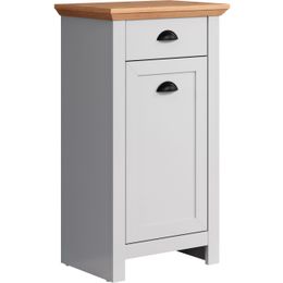 Badkommode Home Affaire, grau (lichtgrau melamin, artisan eiche nb), B:46cm H:84cm T:33cm, FSC-zertifizierter Holzwerkstoff, Sideboards, Unterschrank mit Muschelgriffen im Landhausstil - (B/T/H) 46/33/84 cm