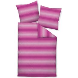 Bettwäsche Janine "Interlock-Jersey55075 05 155x200,80x80" Gr. B/L: 135cm x 200cm, , Interlock-Jersey, B/L: 80cm x 80cm, pink (viva magenta) 5