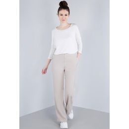 Bundfaltenhose Imperial "Lässige weite Hose mit gummibund am Rücken" Gr. L (40), N-Gr, beige (70-beige) Damen Hosen