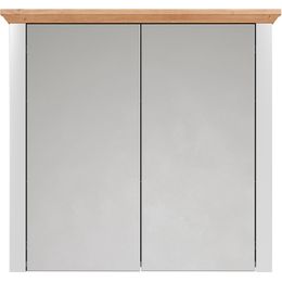 Spiegelschrank Home Affaire Schränke Gr. B/H/T: 78 cm x 73 cm x 24 cm, 2 St., grau (lichtgrau melamin, artisan eiche nb) Badezimmerschrank im Landhausstil - Maße (BTH) 782473 cm