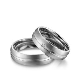 Partnerring MARRYA "Titan Ringe Trauringe Eheringe Partnerringe" Fingerringe Gr. 48, Titan, silberfarben (damen ring - silber) Damen