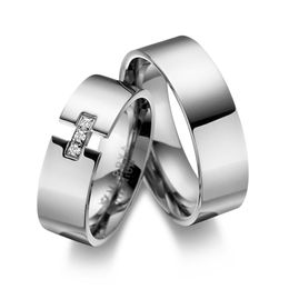 Partnerring MARRYA "Titan Ringe Trauringe Eheringe Partnerringe" Fingerringe Gr. 48, Titan, silberfarben (damen ring - silber) Damen