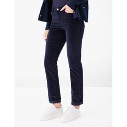 5-Pocket-Hose Brax "Style CAROLA", Damen, Gr. 44K (22), Kurzgrößen, blau (navy), 74% Baumwolle, 25% Viskose, 1% Elasthan, Hosen