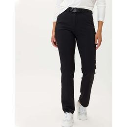 Jogginghose RAPHAELA BY Brax "Style 7/8-Cityhose", Damen, Gr. 38K (19), Kurzgrößen, schwarz, 52% Polyester, 43% Schurwolle, 5% Elasthan, Hosen