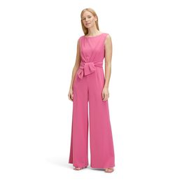 Overall Vera Mont "Vera Mont Jumpsuit mit weitem Bein" Gr. 44, Normalgrößen, rosa (rose pink) Damen Overalls Bunddetail