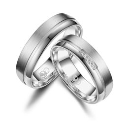 Partnerring MARRYA "Titan Ringe Trauringe Eheringe Partnerringe" Fingerringe Gr. 48, Titan, silberfarben (damen ring, silber) Damen