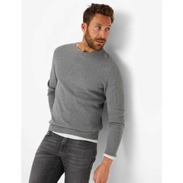 Rundhalspullover Brax "Style RICK" Gr. L (52), grau Herren Pullover